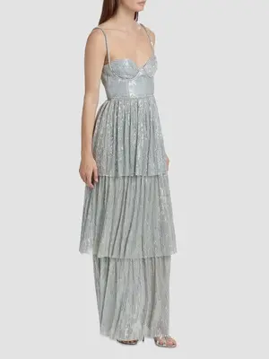 SABINA MUSAYEV Altair Sequined Tiered Dress