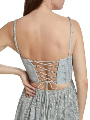 SABINA MUSAYEV Altair Sequined Tiered Dress