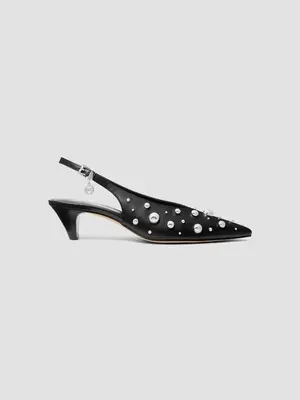 Michael Kors Tonya 50mm Imitation-pearl Kitten Slingback Pumps - Black