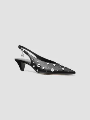 Michael Kors Tonya 50mm Imitation-pearl Kitten Slingback Pumps - Black