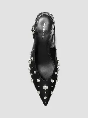 Michael Kors Tonya 50mm Imitation-pearl Kitten Slingback Pumps - Black