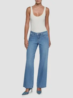 L'Agence Joanne Raw Denim Low-rise Jeans