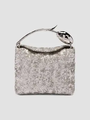 Erdem Bloom Mini Sequin-embellished Top Handle Bag