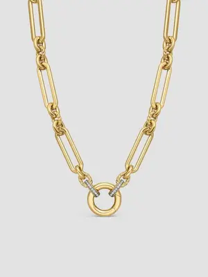 David Yurman Lexington E/w Chain Necklace In 18k Yellow Gold