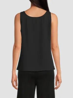 Misook Crêpe De Chine Scoopneck Tank