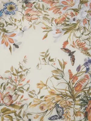 Etro Printed Cotton Scarf - Multi Beige