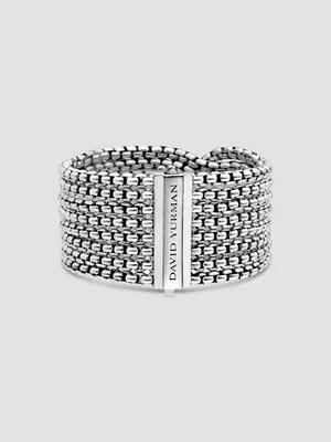 David Yurman Box Chain Eight Row Bracelet In Sterling 28mm