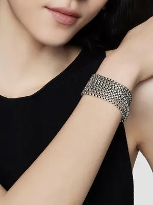 David Yurman Box Chain Eight Row Bracelet In Sterling 28mm