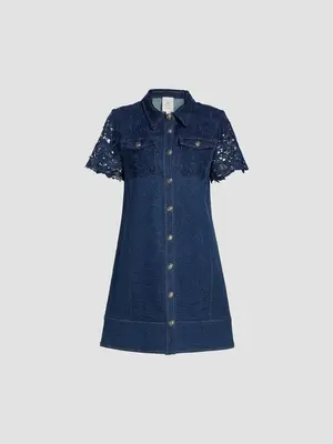 Cinq À Sept Cortland Denim Button-front Minidress - Navy