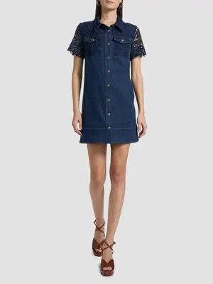 Cinq À Sept Cortland Denim Button-front Minidress