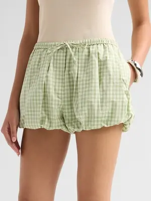 Simkhai Gingham Bubble Shorts