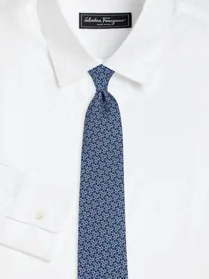 FERRAGAMO Zeffiro Gancini Tie - Navy