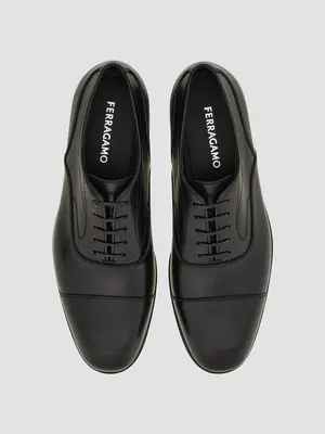 FERRAGAMO Trinity Leather Oxfords - Nero