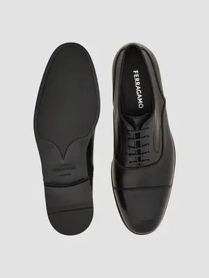 FERRAGAMO Trinity Leather Oxfords - Nero