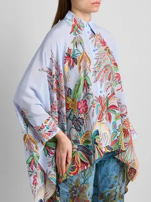 Etro Paisley Handkerchief Hem Silk Shirt