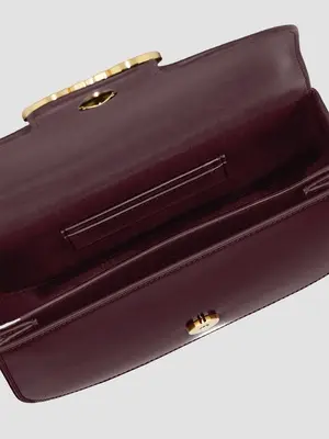 FERRAGAMO Double Gancini Flap Leather Crossbody Bag