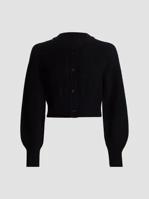 TOCCIN Rita Wool-cashmere Crop Cardigan Jet