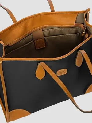 Bric'S Firenze Leather-trim Tote Bag - Black