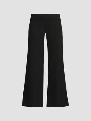 Ming Wang Stretch Deco Crepe Wide-leg Pants - Black