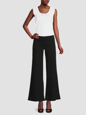 Ming Wang Stretch Deco Crepe Wide-leg Pants