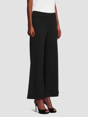 Ming Wang Stretch Deco Crepe Wide-leg Pants