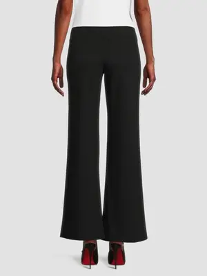 Ming Wang Stretch Deco Crepe Wide-leg Pants