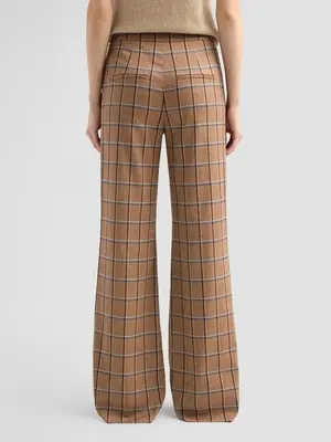 Veronica Beard Tonelli Plaid Flared Pants - Ochre Multi
