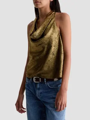 Ag Kacey Drapeneck Sleeveless Top
