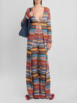 Etro Striped Pointelle Knit Trousers