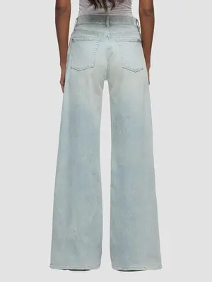7 For All Mankind Lotta Pinstripe Mid-rise Wide-leg Jeans