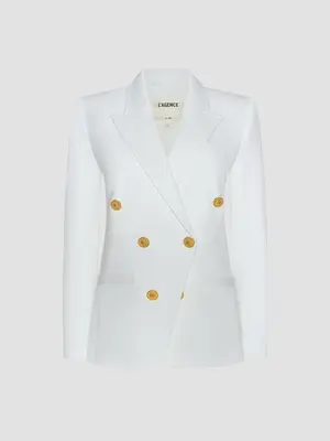 L'Agence Kyomi Double-breasted Blazer - White