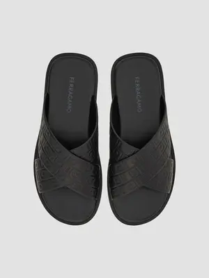 FERRAGAMO Brise Hug Leather Sandals
