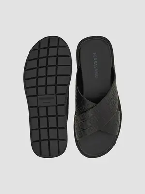 FERRAGAMO Brise Hug Leather Sandals