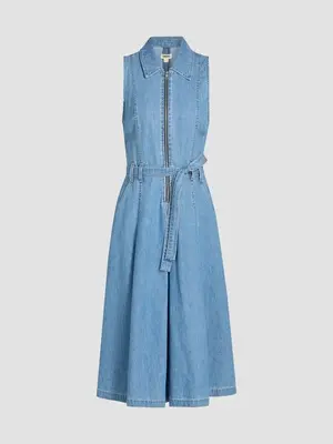 L'Agence Kieran Denim Belted Shirtdress