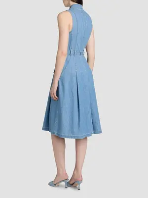 L'Agence Kieran Denim Belted Shirtdress