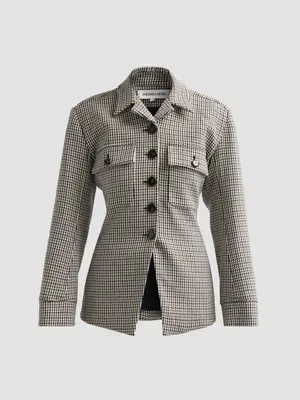 Veronica Beard Molyneux Houndstooth Jacket - Navy Multi