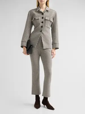 Veronica Beard Molyneux Houndstooth Jacket - Navy Multi