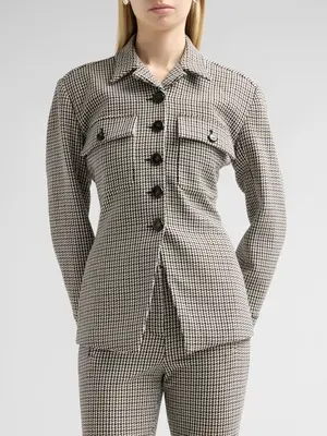 Veronica Beard Molyneux Houndstooth Jacket - Navy Multi