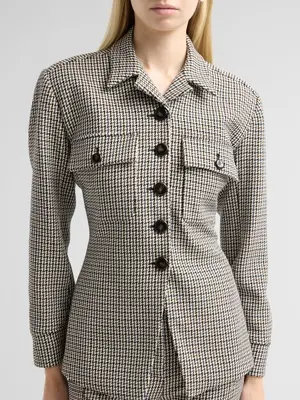 Veronica Beard Molyneux Houndstooth Jacket - Navy Multi