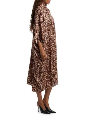 Azeeza Raini -print Satin Midi-dress