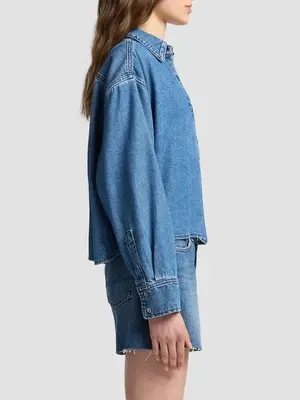 7 For All Mankind Nina Denim Crop Shirt