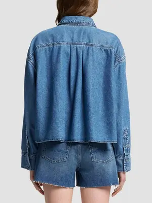7 For All Mankind Nina Denim Crop Shirt