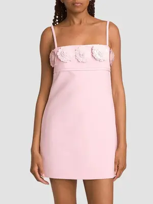 SELF-PORTRAIT Paillette-embellished Floral-appliqué Minidress