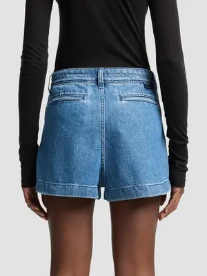 7 For All Mankind Pleated Lightweight Denim Shorts