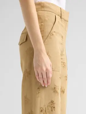 Veronica Beard Cole Printed Cotton-blend Pants - Sand