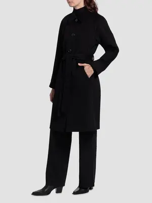 MERCER COLLECTIVE Belted Wool-blend Coat - Black