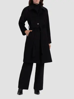 MERCER COLLECTIVE Belted Wool-blend Coat - Black