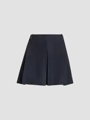 SELF-PORTRAIT Pleated Suede Miniskirt