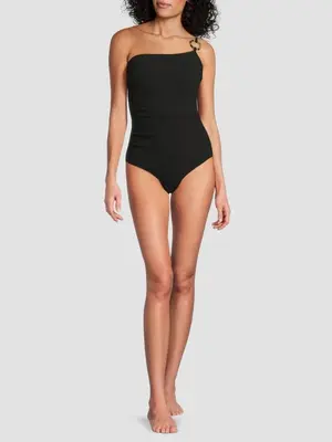 CHANGE OF SCENERY Kara Textured One-piece Swimsuit - Black Texture