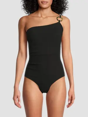 CHANGE OF SCENERY Kara Textured One-piece Swimsuit - Black Texture